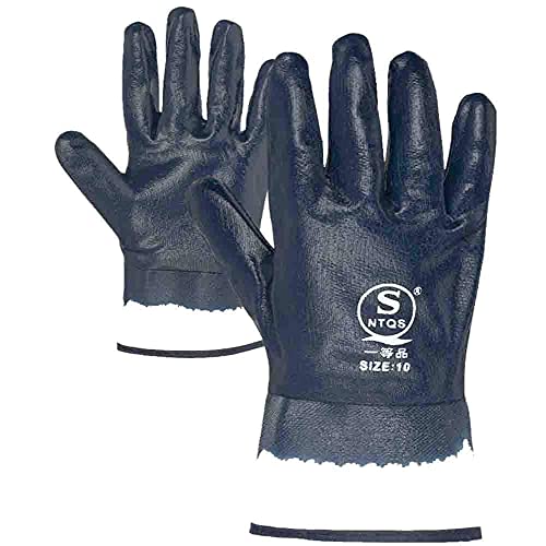 Oil Resistant Gloves,Oil Gloves for Men,Safe Wide Cuffs for Petrochemical Transport Workers' Gloves 4 Pair