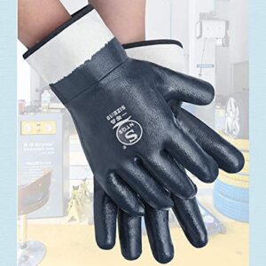 Oil Resistant Gloves,Oil Gloves for Men,Safe Wide Cuffs for Petrochemical Transport Workers' Gloves 4 Pair