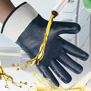 Oil Resistant Gloves,Oil Gloves for Men,Safe Wide Cuffs for Petrochemical Transport Workers' Gloves 4 Pair