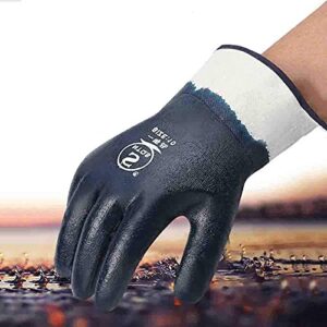 Oil Resistant Gloves,Oil Gloves for Men,Safe Wide Cuffs for Petrochemical Transport Workers' Gloves 4 Pair