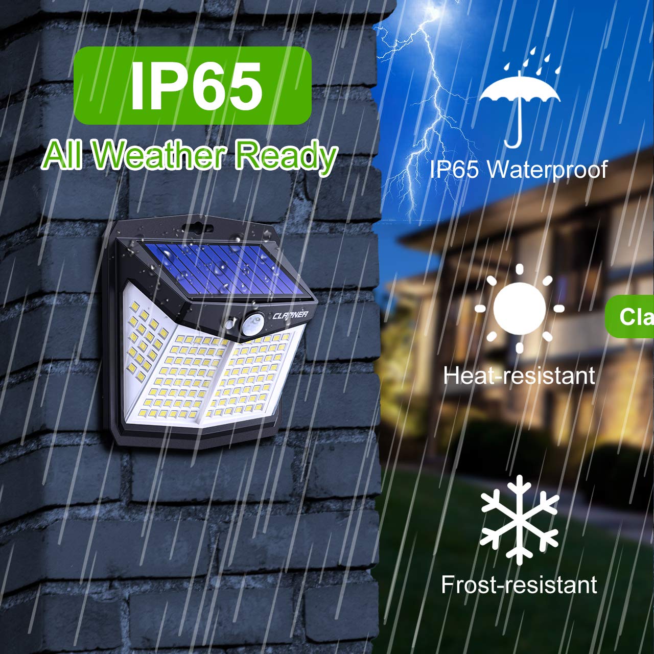 CLAONER Solar Lights Outdoor, [128 LED/8 Packs] Solar Motion Lights 3 Working Modes Solar Wall Lights with 270°Wide Angle Wireless IP65 Waterproof Motion Sensor Outdoor Deck Lights, Cold White