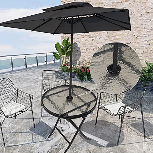 SUQ I OME 2 inch Outdoor Patio Thick Parasol Umbrella Hole Ring Plug and Cap Set, for Parasol Umbrella Table Hole Cover Insert(Black