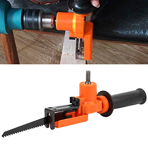 Reciprocating Saw Adapter Woodworking Electric Drill Tool Accessory with Non Slip Handle Plastic and Iron for Wood Cutting