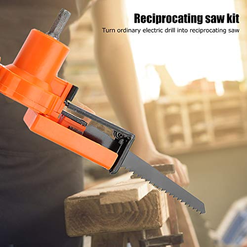 Reciprocating Saw Adapter Woodworking Electric Drill Tool Accessory with Non Slip Handle Plastic and Iron for Wood Cutting