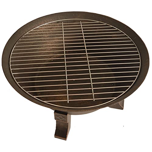 Bluegrass Living Fire Pit for Outdoor Use, Wood Burning, Includes Cooking Grid, Weather Cover, Spark Screen, and Poker (26-Inch Bronze Bowl)