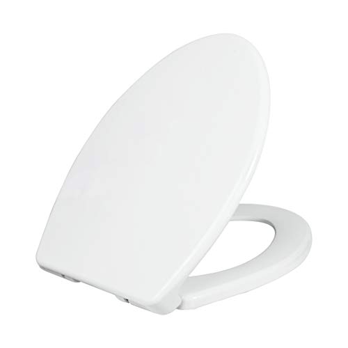 LUXE Bidet Luxe TS1008E Elongated Comfort Fit Toilet Seat with Slow Close, Quick Release Hinges, and Non-Slip Bumpers (White)