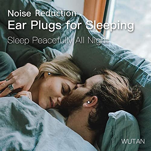 WUTAN Ear Plugs for Sleeping Noise Cancelling 14-38dB, Comfortable Soft Reusable Silicone Ear Plugs Noise Reduction Earplugs for Sleep, Snoring, Concert, Work, Travel Black