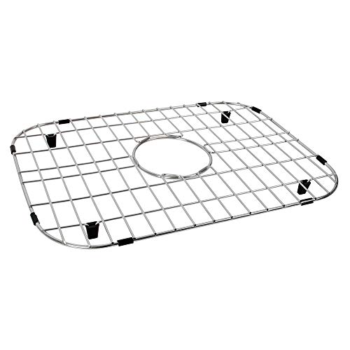 LQS Kitchen Sink Grid and Sink Bottom Grid, Sink Protector for Kitchen Sink Stainless Steel 19 1/16" x 13 3/4" with Center Drain Hole for Single Sink Bowl