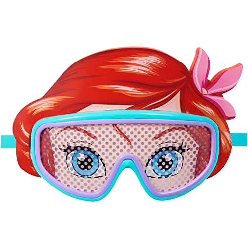 SwimWays Disney Princess Character Mask Kids Deluxe Swim Goggles, Ariel