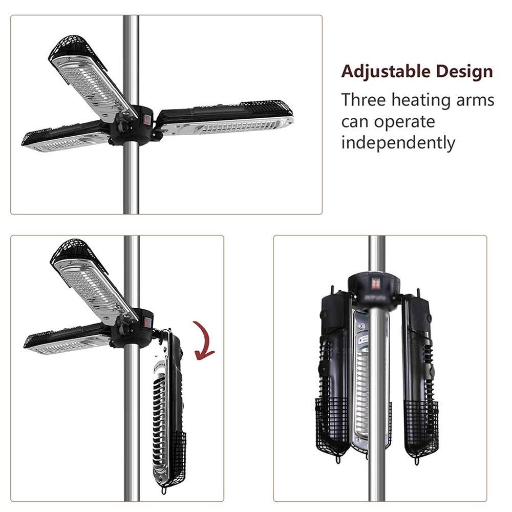 LIRUI Umbrella heaters Electric,Electric Parasol Umbrella Patio Heater IP Certified Water Proof Variable Heat Output,Ceiling Models