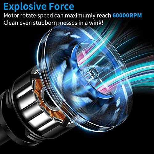 AFMAT Compressed Air Duster & Small Vacuum Cleaner 2-in-1, USB Rechargeable Cordless Air Duster Electric, Portable Air Blower and Mini Vacuum Cleaner for Keyboard/Computer/Car Seat/PC