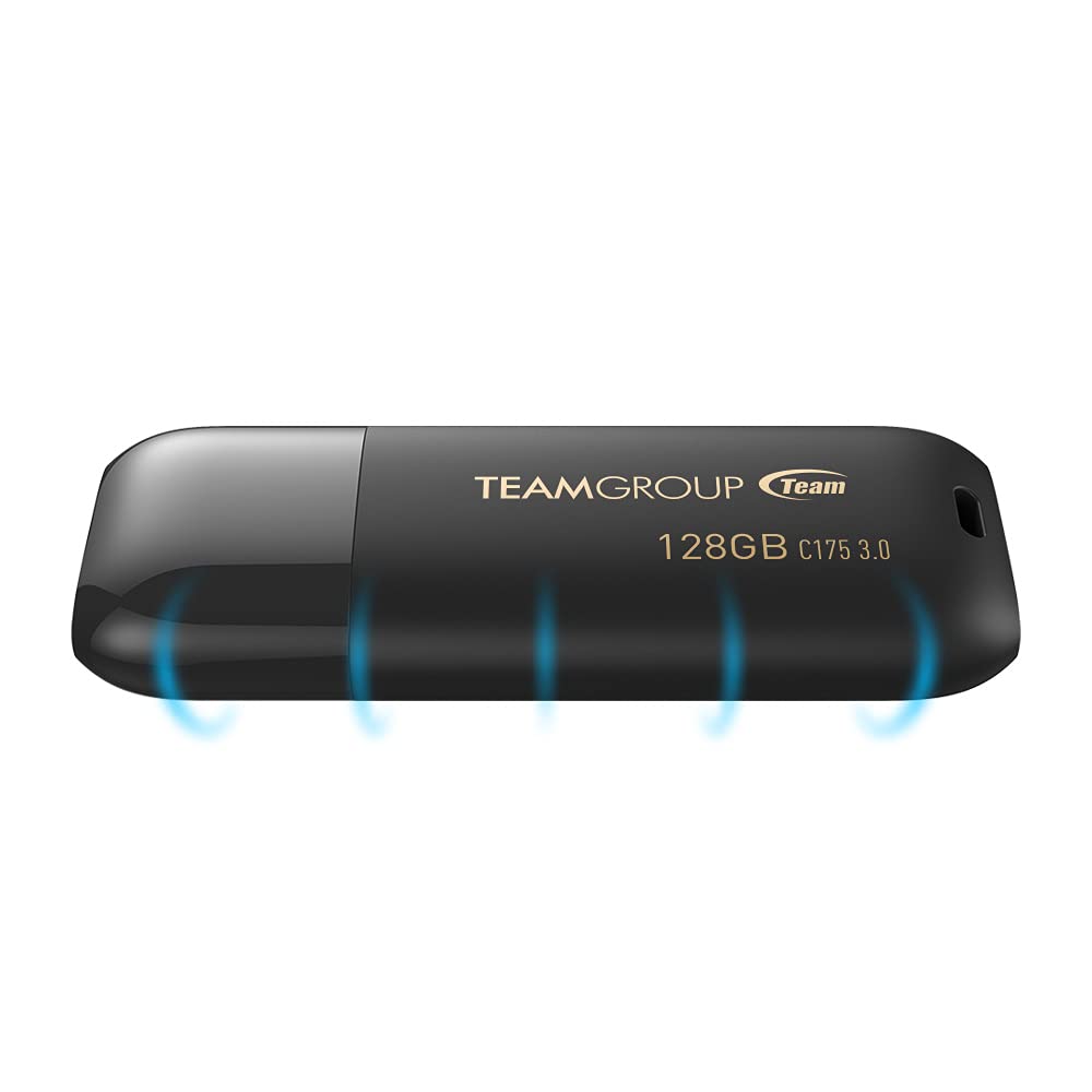 TEAMGROUP C175 128GB 2 Pack USB 3.2 Gen 1 (USB 3.1/3.0) Read 100MB/s Flash Thumb Drive, External Data Storage Memory Stick Compatible with Computer/Laptop Matte Black TC1753128GB22