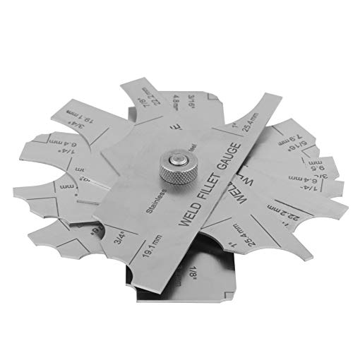 Fillet Weld Gauge,Metal Weld Fillet Gauges Set , Stainless Steel Welding Gauge Gage Test Ulnar Welder Inspection Gauge,for testing of boilers, bridges, shipbuilding, pressure vessels