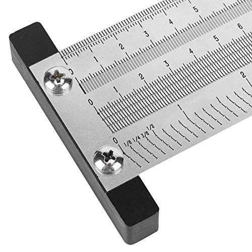 Ultra Precision Marking Ruler, Stainless Steel Metric Version Woodworking Scribing Ruler Gauging Tool High-precision T Square (12 inch)