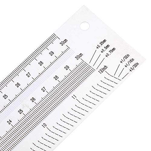 Ultra Precision Marking Ruler, Stainless Steel Metric Version Woodworking Scribing Ruler Gauging Tool High-precision T Square (12 inch)