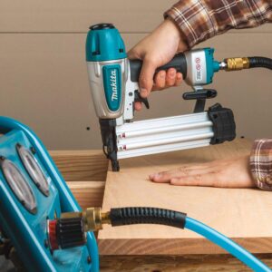 Makita MAC100QK1 Quiet Series 1/2 HP, 1 Gallon Compact, Oil-Free, Electric Air Compressor, and 18 Gauge Brad Nailer Combo Kit