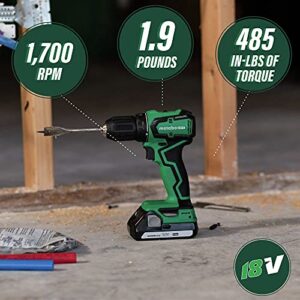 Metabo HPT Cordless Drill | 18V | 1/2-Inch Keyless | Sub-Compact | Brushless Motor | Lithium-Ion Batteries | Lifetime Tool Warranty | DS18DDX