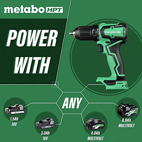 Metabo HPT Cordless Drill | 18V | 1/2-Inch Keyless | Sub-Compact | Brushless Motor | Lithium-Ion Batteries | Lifetime Tool Warranty | DS18DDX