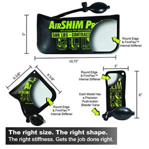 Calculated Industries 1134 AirShim Inflatable Pry Bars and Leveling Tools 3-pc Value Pack – Original AirShim, AirShim Pro XL, and AirShim Slim | Contractor-Grade Alignment Pump Wedges | Set of 3