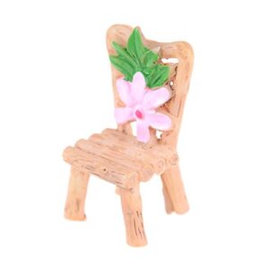 3Pcs Floral Table Chairs Set for DIY Fairy Garden,Dollhouse Accessories,Micro Landscape Outdoor Garden Decor