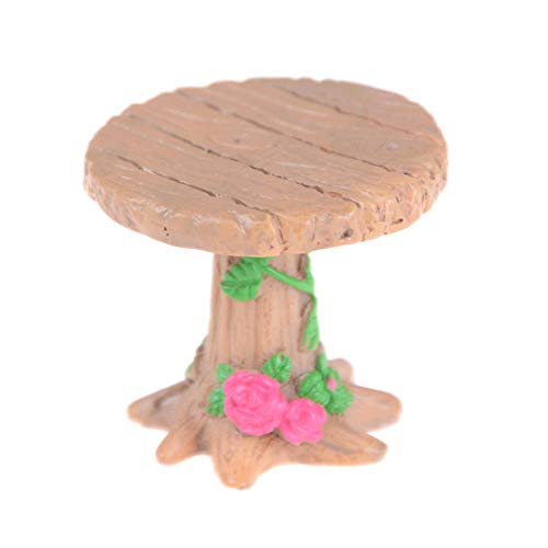 3Pcs Floral Table Chairs Set for DIY Fairy Garden,Dollhouse Accessories,Micro Landscape Outdoor Garden Decor