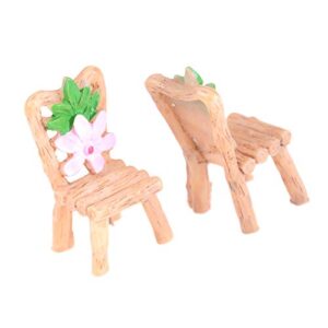 3Pcs Floral Table Chairs Set for DIY Fairy Garden,Dollhouse Accessories,Micro Landscape Outdoor Garden Decor