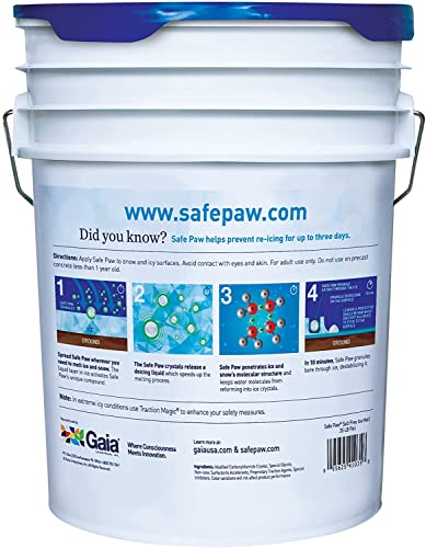 Safe Paw Child Plant Dog Paw & Pet Safe Ice Melter, 100% Salt/Chloride Free -Non-Toxic, Vet Approved, No Concrete Damage, Fast Acting Formula, Last 3X Longer – 35lbs