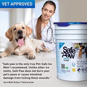 Safe Paw Child Plant Dog Paw & Pet Safe Ice Melter, 100% Salt/Chloride Free -Non-Toxic, Vet Approved, No Concrete Damage, Fast Acting Formula, Last 3X Longer – 35lbs