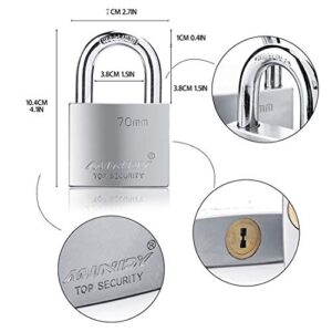 70mm Heavy Duty Lock Warehouse Waterproof Keyed Padlock High Security Padlock with 4 Keys