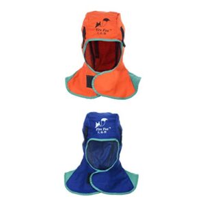 backbayia 2 pieces welding hood flame resistant head cover hat neck protection helmet for welder