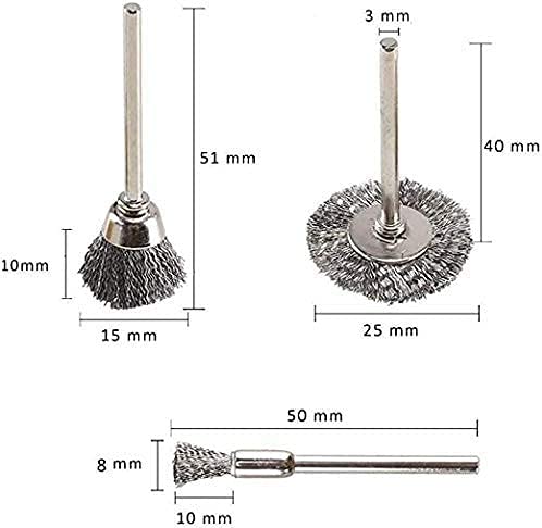 60 Pcs Wire Brushes Set Steel Wire Wheels Pen Brushes Set Kit Accessories for Dremel Rotary Tool (60PCS)