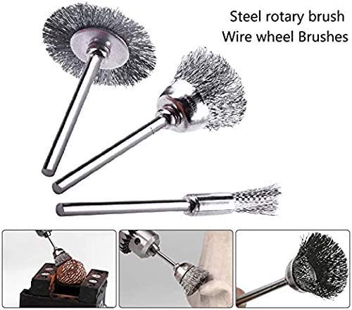 60 Pcs Wire Brushes Set Steel Wire Wheels Pen Brushes Set Kit Accessories for Dremel Rotary Tool (60PCS)