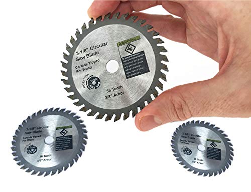 3 Pack 3-1/8" x 3/8" x 1/16" x 36 Teeth Carbide Saw Blade for TruePower Mini-Miter Saw #805