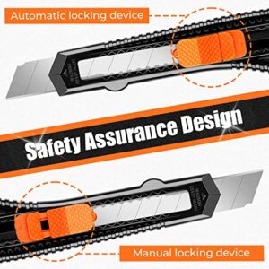 DIYSELF 24 Pack Utility Knife, Box Cutter, 18mm Utility Knives for School, Warehouse, Office, Box Cutter Retractable for Packages, Paper, Leather, Foam, Durable Razor Knife, Box Opener, Paper Knife