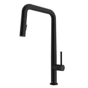 vigo vg02031mb 18.25" h vigo parsons single handle pull-down sprayer kitchen faucet in matte black