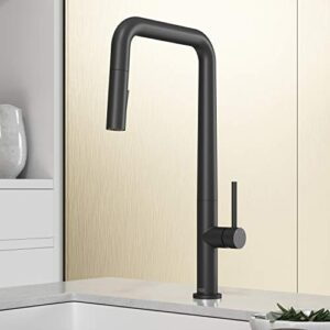 VIGO VG02031MB 18.25" H VIGO Parsons Single Handle Pull-Down Sprayer Kitchen Faucet in Matte Black