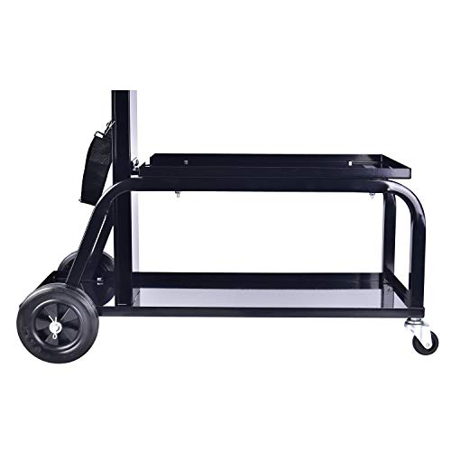 Universal MIG Welding Cart, Rolling Welding Cart with Wheels for TIG MIG Welder, 110Lbs Capacity,Black