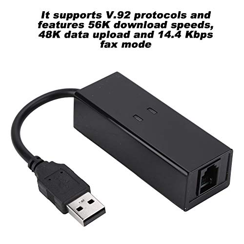 Liyeehao 14.4 Kbps Fax Mode USB 2.0 Specification 56K Download Speeds Quick Connect(V.92) Fax Data Modem, 56K External Modem, for Windows 98 SE Vista