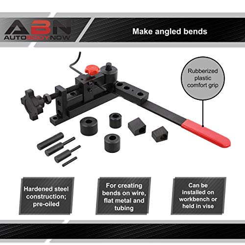 ABN Mini Rod Bender Metal Bending Tool, Universal Bending Machine for Clamp, Hook, Coil - Wire, Flat Round Stock, Tubing