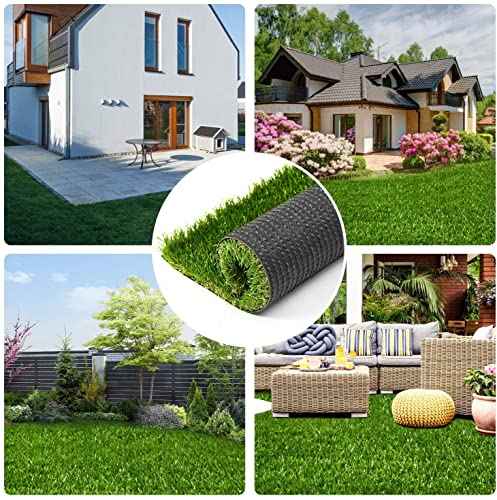 AYOHA Artificial Turf 3' x 5' Realistic Synthetic Grass, 1.38" Pile Height, Fake Lawn, Landscape for Pets Area, Play Ground, Pool Area, Backyard, Patio, Balcony, Drainage Holes, Custom Size