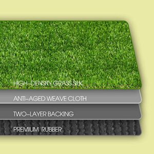 AYOHA Artificial Turf 3' x 5' Realistic Synthetic Grass, 1.38" Pile Height, Fake Lawn, Landscape for Pets Area, Play Ground, Pool Area, Backyard, Patio, Balcony, Drainage Holes, Custom Size