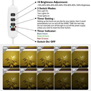 Mosthink LED Plant Grow Light Strips, Full Spectrum for Indoor Plants with Auto ON & Off Timer,10 Dimmable Levels, 36W Sunlike Grow Lamp for Seedlings Hydroponics,3 Pack (16 Inches)