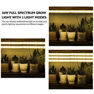 Mosthink LED Plant Grow Light Strips, Full Spectrum for Indoor Plants with Auto ON & Off Timer,10 Dimmable Levels, 36W Sunlike Grow Lamp for Seedlings Hydroponics,3 Pack (16 Inches)