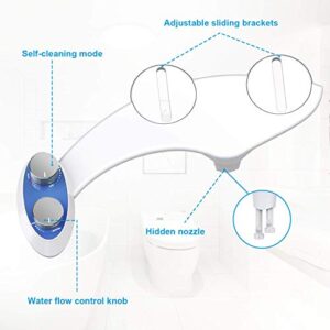 Bidet for Toilet Seat Attachment with Self Cleaning Dual Nozzle -Non-Electric Bidet Spray for Toilet,Fresh Water Spray for Sanitary and Feminine Wash