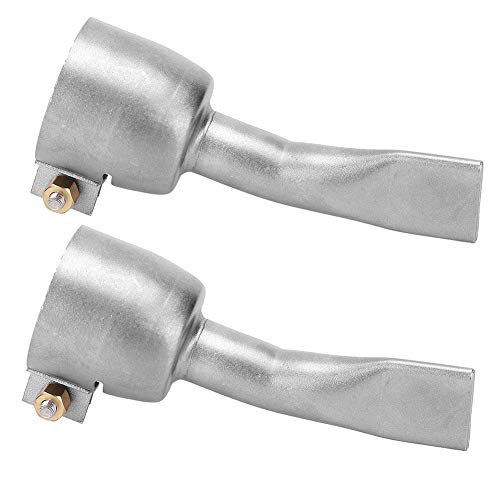 Heat Gun Nozzle, 2pcs Hot Air Gun Welding Nozzle, Stainless Steel Hot Air Gun Nozzle Replacement, High Strength, Good Plasticity, 32mm Inner Diameter, 20mm Nozzle Width