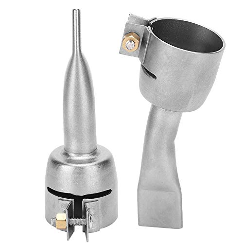 Heat Gun Nozzle, 2pcs Hot Air Gun Welding Nozzle, Stainless Steel Hot Air Gun Nozzle Replacement, High Strength, Good Plasticity, 32mm Inner Diameter, 20mm Nozzle Width