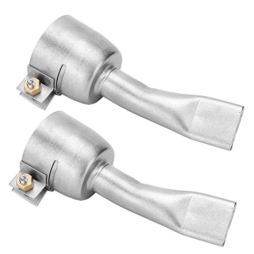 Heat Gun Nozzle, 2pcs Hot Air Gun Welding Nozzle, Stainless Steel Hot Air Gun Nozzle Replacement, High Strength, Good Plasticity, 32mm Inner Diameter, 20mm Nozzle Width