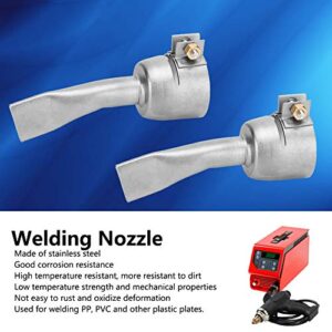 Heat Gun Nozzle, 2pcs Hot Air Gun Welding Nozzle, Stainless Steel Hot Air Gun Nozzle Replacement, High Strength, Good Plasticity, 32mm Inner Diameter, 20mm Nozzle Width