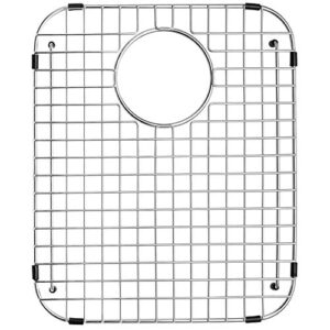 serene valley sink bottom grid 14-1/16" x 17-1/4”, rear drain with corner radius 2", sink protector svm1417r