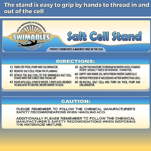 Swimables GLX-CELLSTAND Acid Washing Kit Compatible with Hayward Salt Chlorinator Aqua Rite | Compatible with 520670 Intellichlor & Hayward Salt Cell Cleaning Stand | Salt Cell Cleaner Oring Included